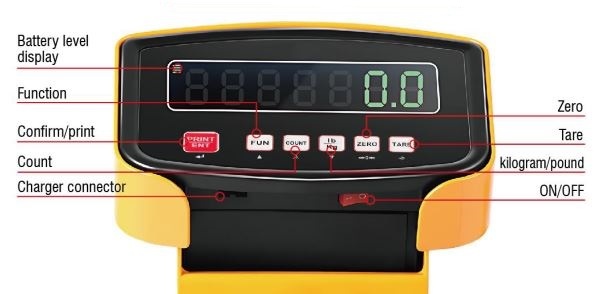 Pallet Truck Scale with Printer 5000 LB Capacity – Rechargeable Battery ...